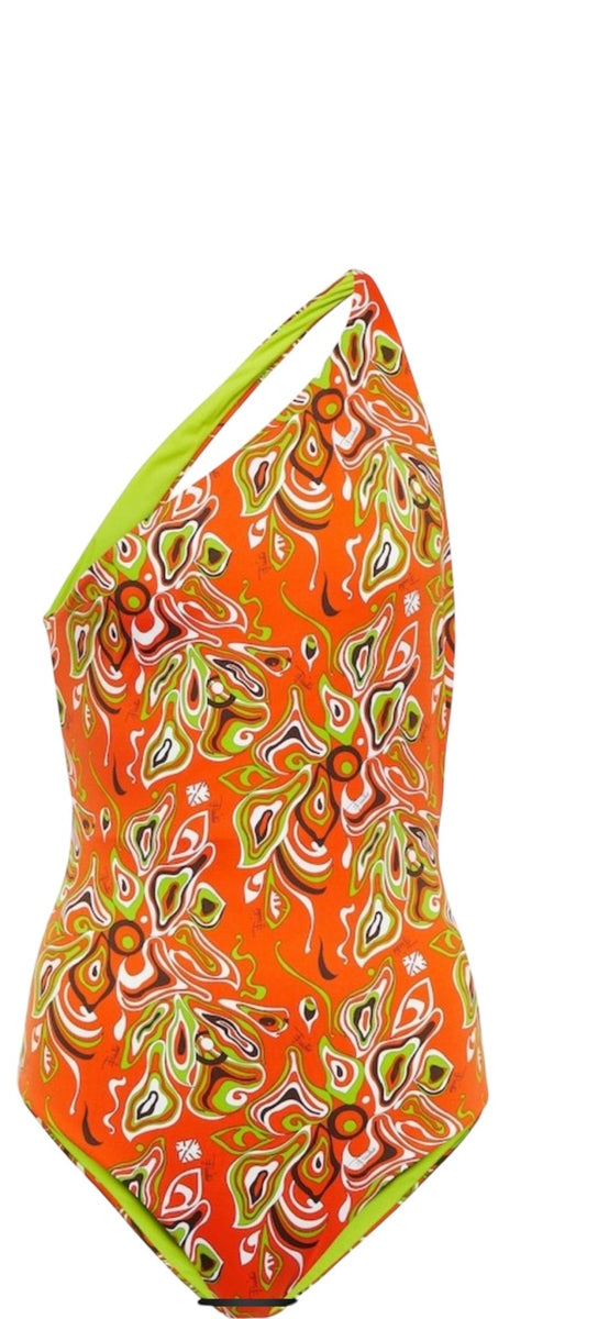 Emilio Pucci Beach Printed one-shoulder swimsuit – V & G Luxe Boutique