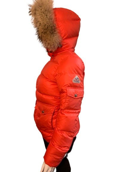 Pyrenex Women's Pink Down Filled Padded Fur Hooded Coat, UK Size 8 – V ...